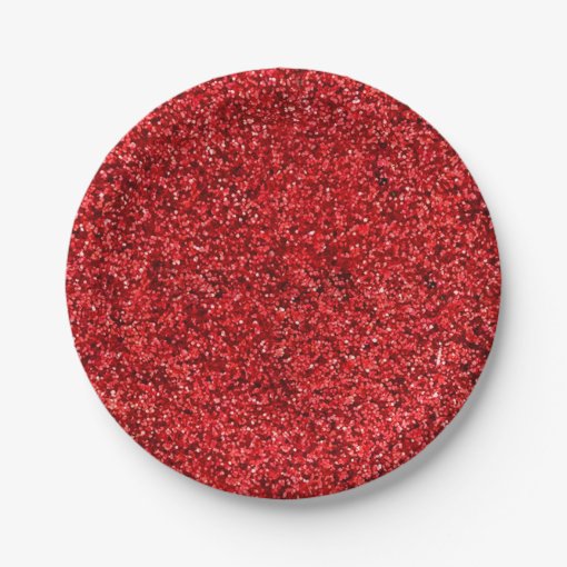 Red Glitter Party Plates | Zazzle