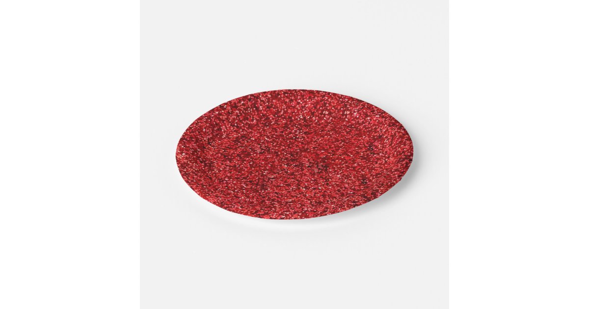Red Glitter Party Plates | Zazzle