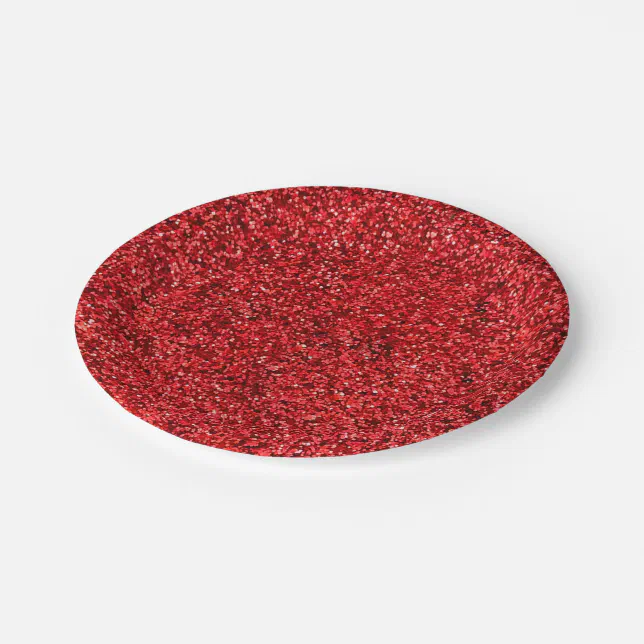 Red Glitter Party Plates | Zazzle