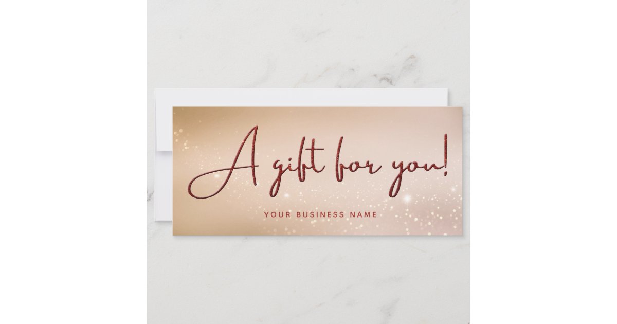 Red Glitter Script Business Gift Certificate | Zazzle