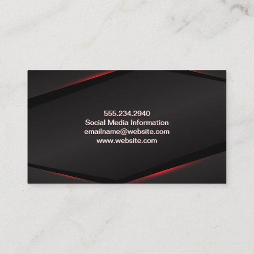 Red Glow Abstract Background Business Card | Zazzle