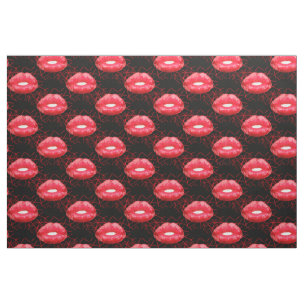 Red Lips Fabric | Zazzle