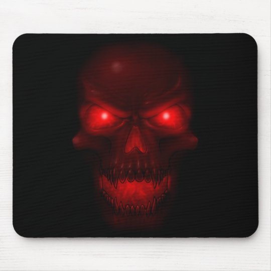 Red Glowing Skull Mouse Pad | Zazzle.com