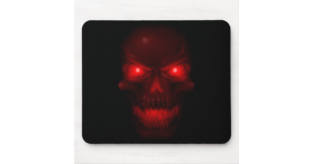 Red Glowing Skull Mouse Pad | Zazzle