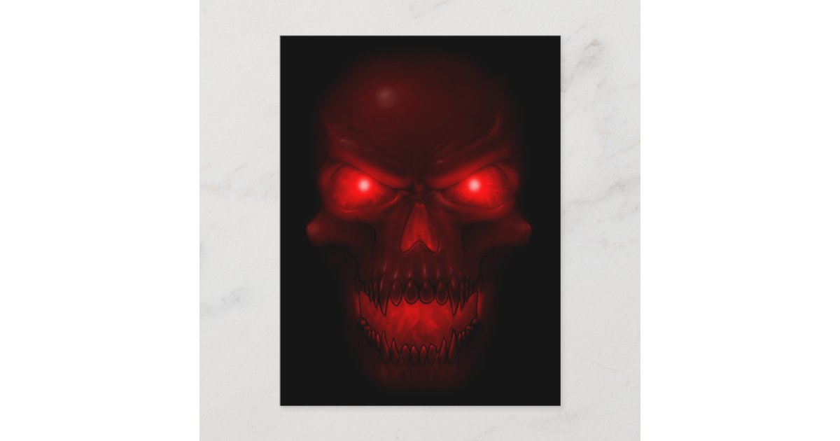 Red Glowing Skull Postcard | Zazzle