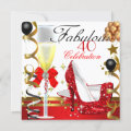 Red Gold 40 & Fabulous 40th Birthday Party Invitation | Zazzle