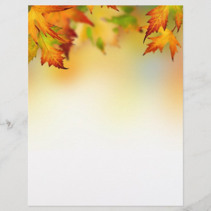 Red gold autumn leaves Letterhead | Zazzle
