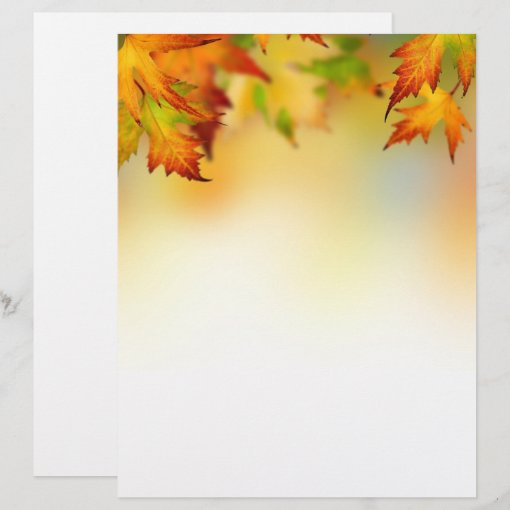 Red gold autumn leaves Letterhead | Zazzle