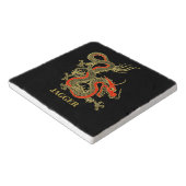 Red Gold Black Fantasy Chinese Dragon Trivet | Zazzle