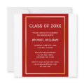 Red Gold Border Graduation Announcement | Zazzle