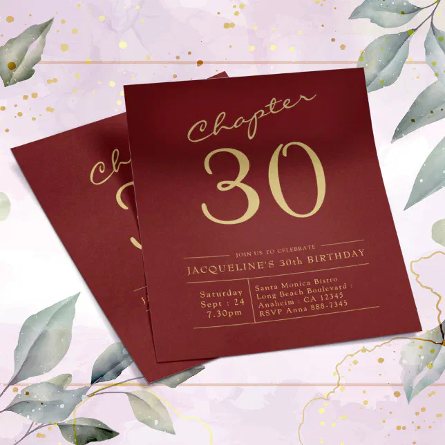 Red Gold Budget 30th Birthday Invitation Flyer | Zazzle