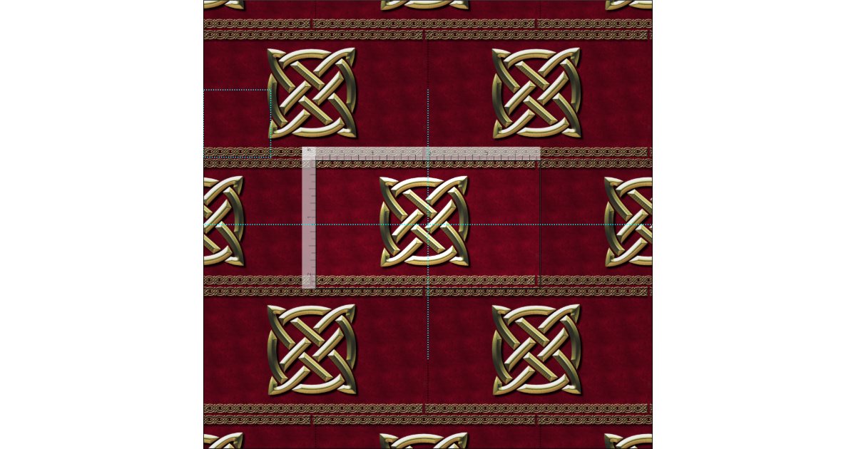 Red & Gold Celtic Knot Fabric | Zazzle