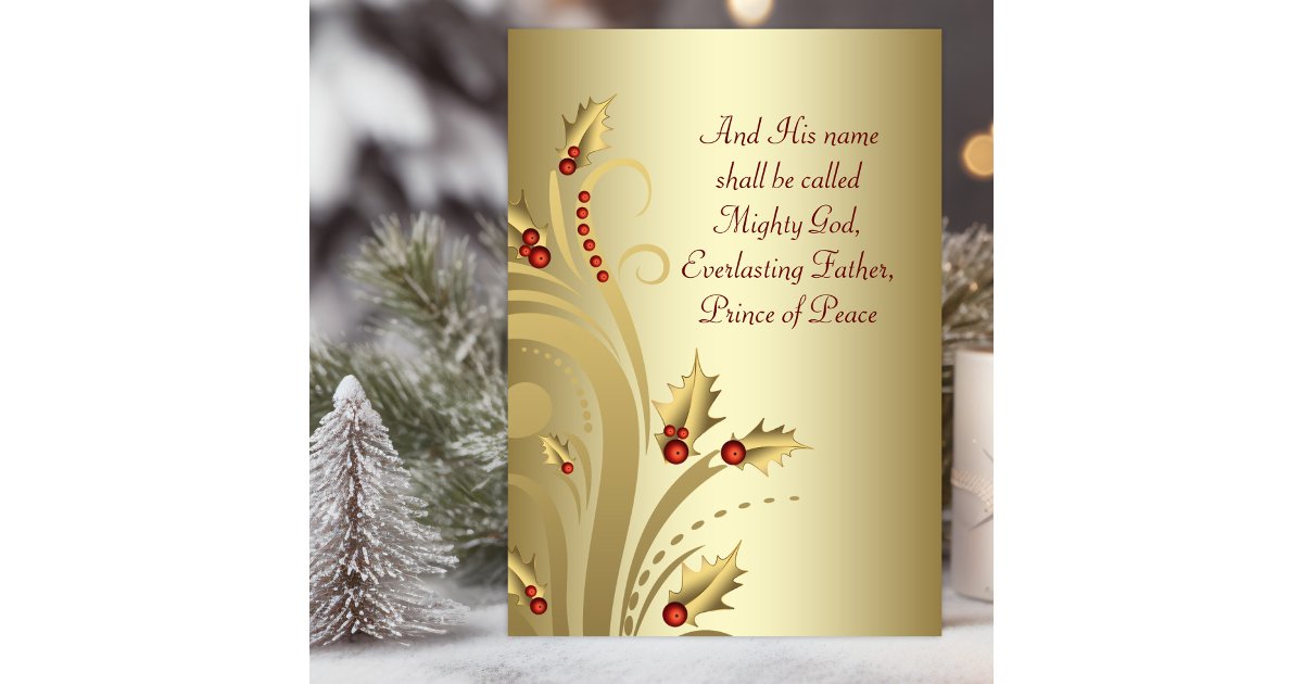 Red Gold Christian Christmas Cards | Zazzle