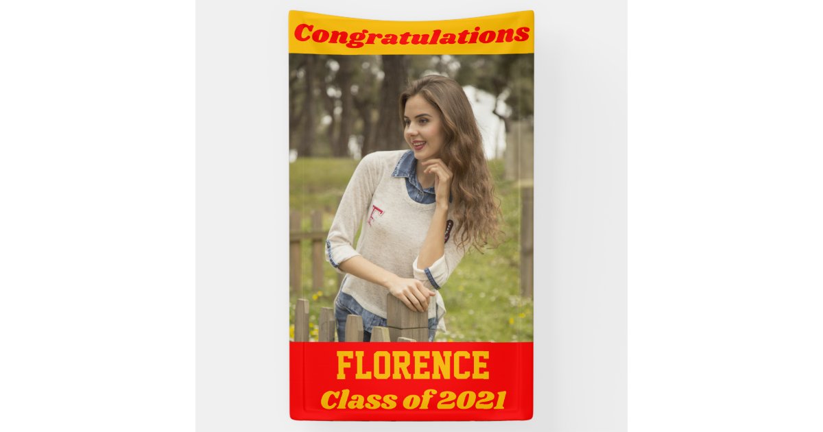 Red Gold Congratulations Graduation Banner | Zazzle