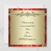Red Gold Damask Party Invitation | Zazzle