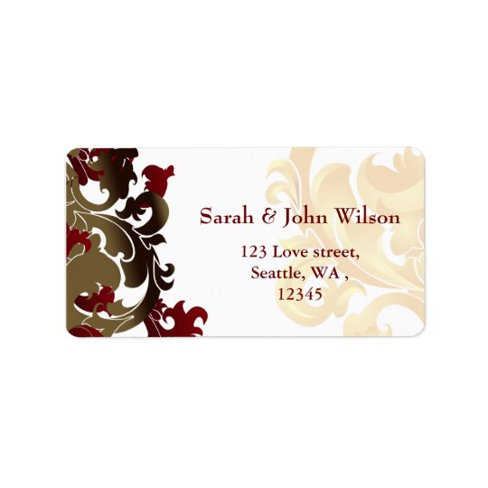 red gold elegance return address label | Zazzle.com