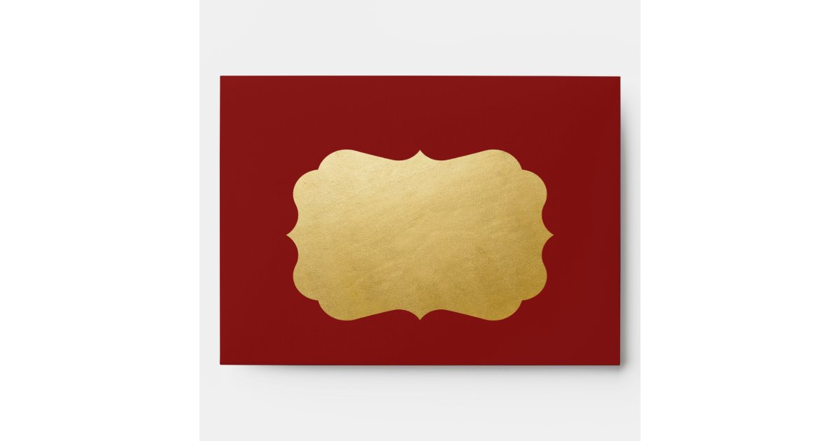 Red Gold Elegant Unique Christmas Envelope | Zazzle