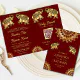 Red Gold Ethnic Elephants Indian QR Code Wedding Invitation | Zazzle
