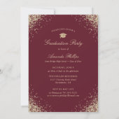 Red Gold Glitter Photo Graduation Party Invitation | Zazzle