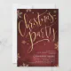Red gold handwritten calligraphy Christmas Party Invitation | Zazzle