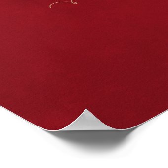 Red & Gold Stylish Unplugged Wedding Ceremony Poster | Zazzle
