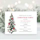 Red Gold Traditional Tree Christmas Party Invitation | Zazzle