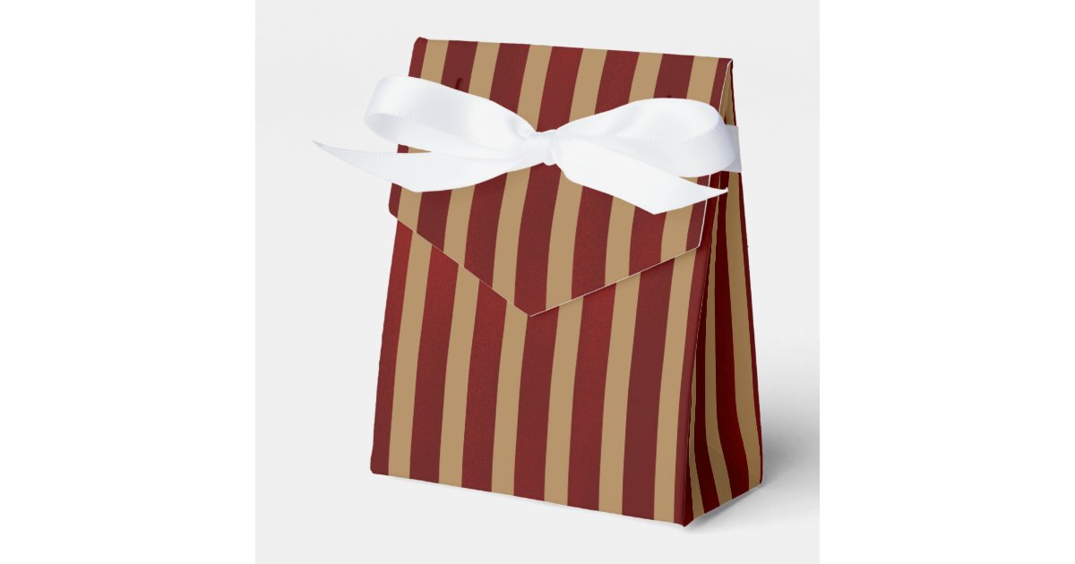 Red & Gold Vertical Stripes Striped Pattern Party Favor Boxes | Zazzle