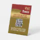 Red & Gold, Visit Santa, QR Code Queue Pedestal Sign | Zazzle