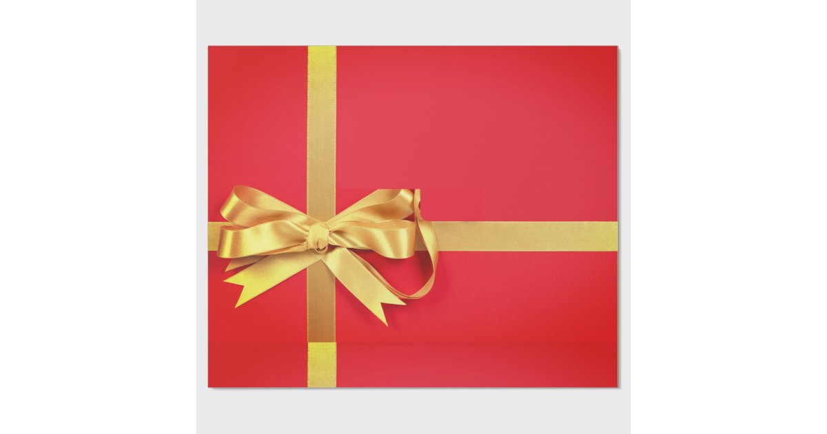 Red Gold Wrapping Paper | Zazzle