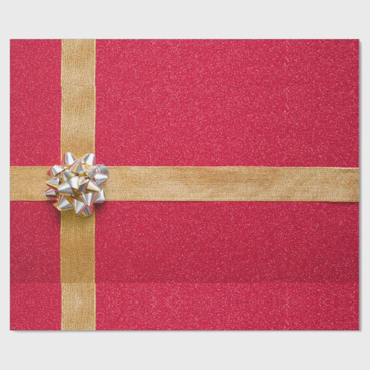 Red Gold Wrapping Paper | Zazzle