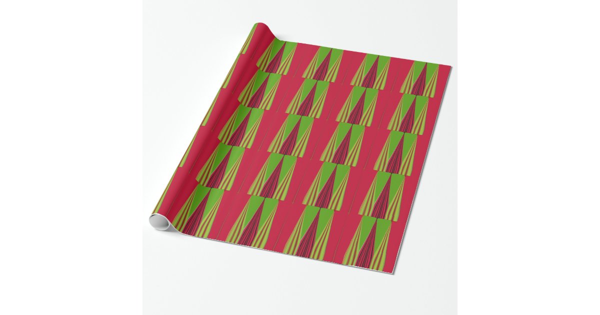RED GOLDEN GREEN WRAPPING PAPER | Zazzle