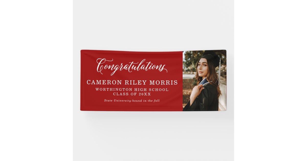 Red graduation banner | Zazzle