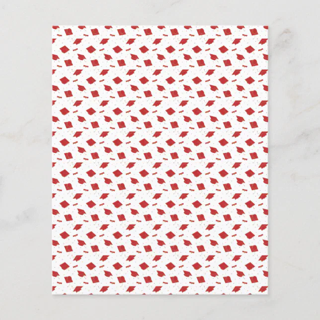 Red Graduation Cap Toss Scrapbook Paper | Zazzle