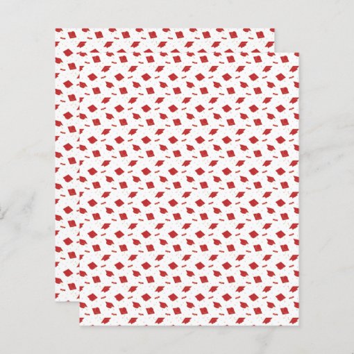 Red Graduation Cap Toss Scrapbook Paper | Zazzle
