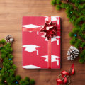 Red Graduation Caps Pattern - Graduation Wrapping Paper | Zazzle