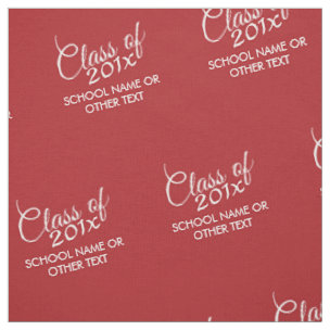 Black Graduation Class of Custom Year and Text Fabric | Zazzle