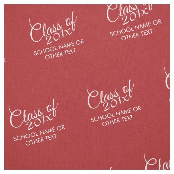 Black Graduation Class of Custom Year and Text Fabric | Zazzle