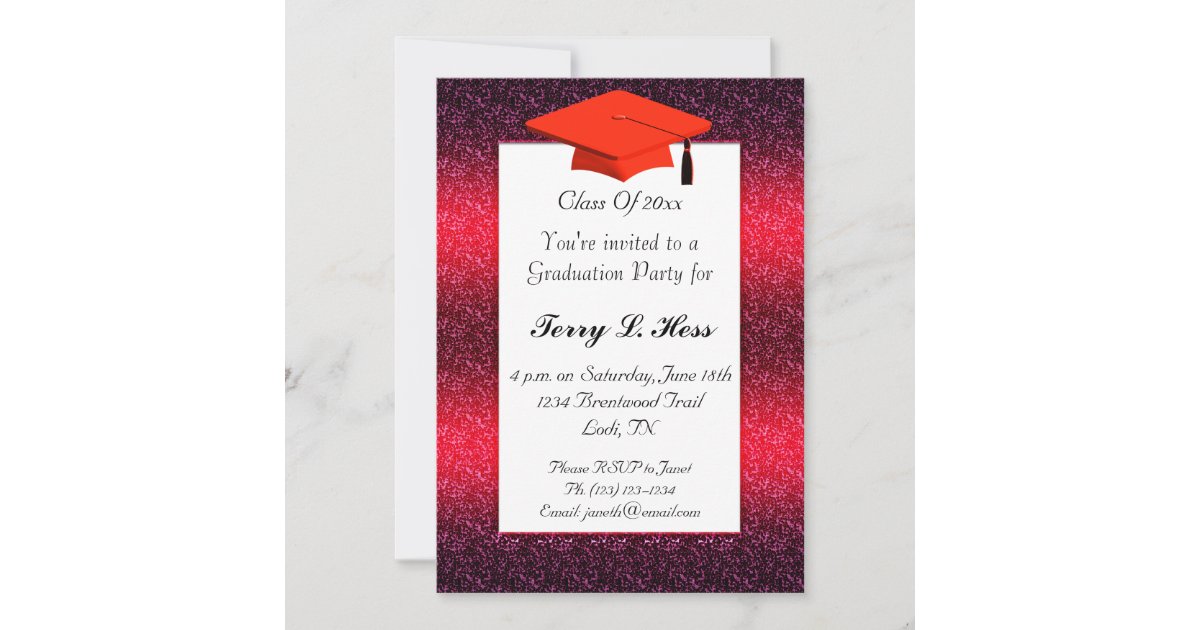 Red Graduation Party Invitation | Zazzle