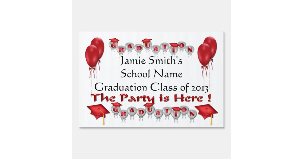 Red Graduation Party Yard Sign | Zazzle
