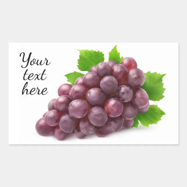 Red grape rectangular sticker | Zazzle
