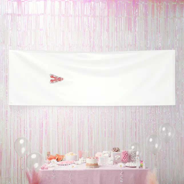 Red graphic design featuring intricate line art mo banner | Zazzle