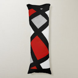 Red Gray Black White Geometric Body Pillow | Zazzle