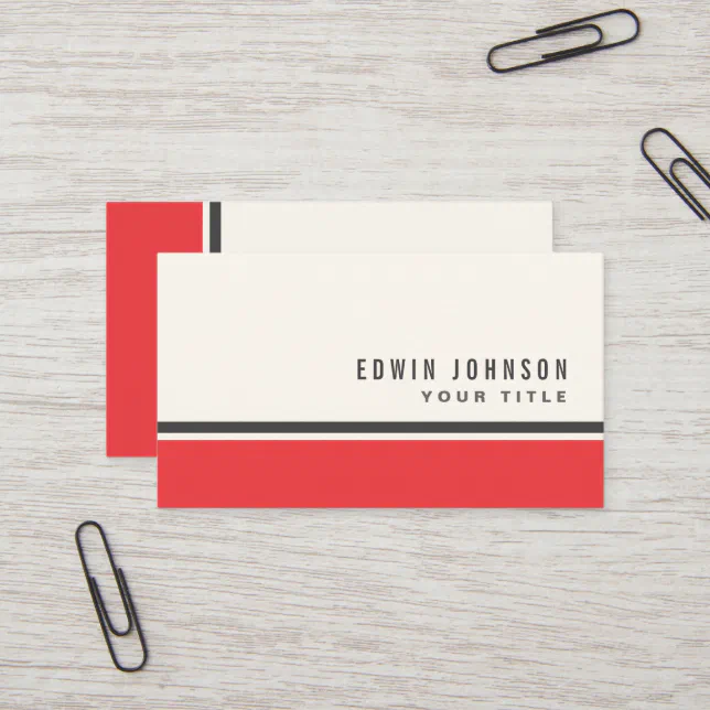 Red gray border modern stylish business card | Zazzle