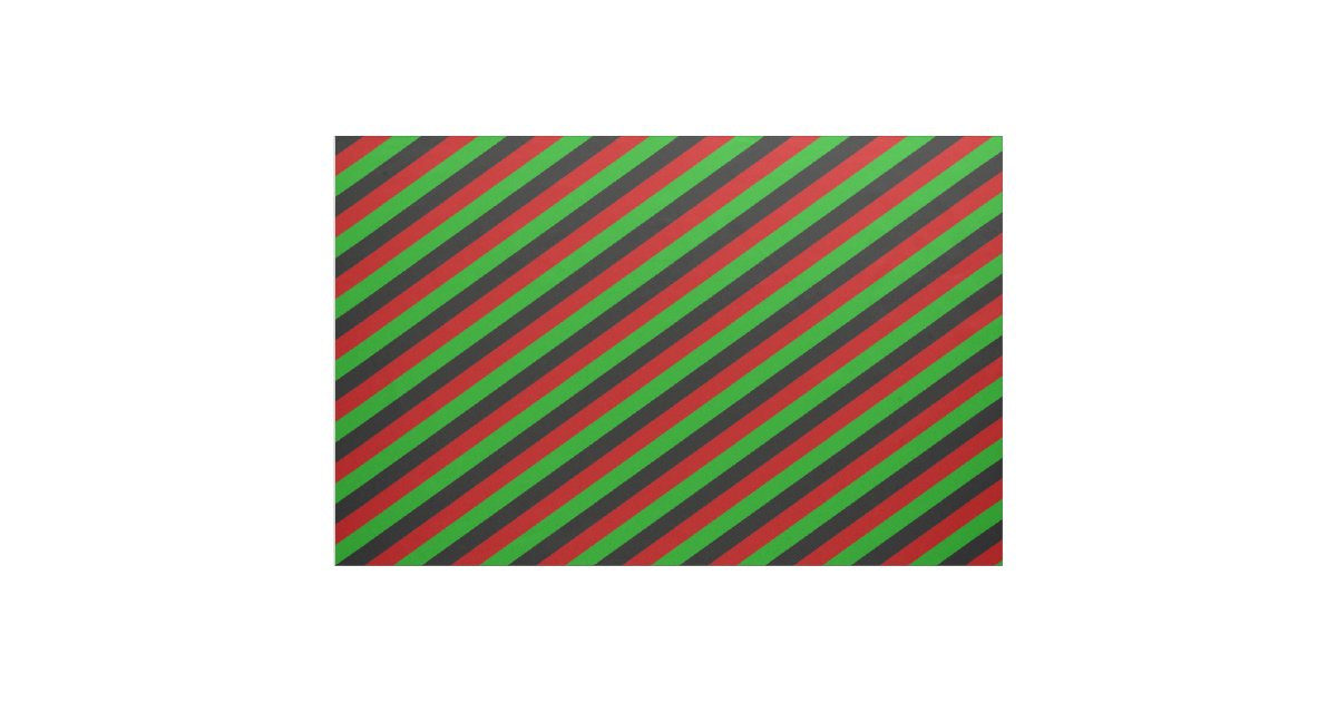 Red, green and black striped pattern fabric | Zazzle