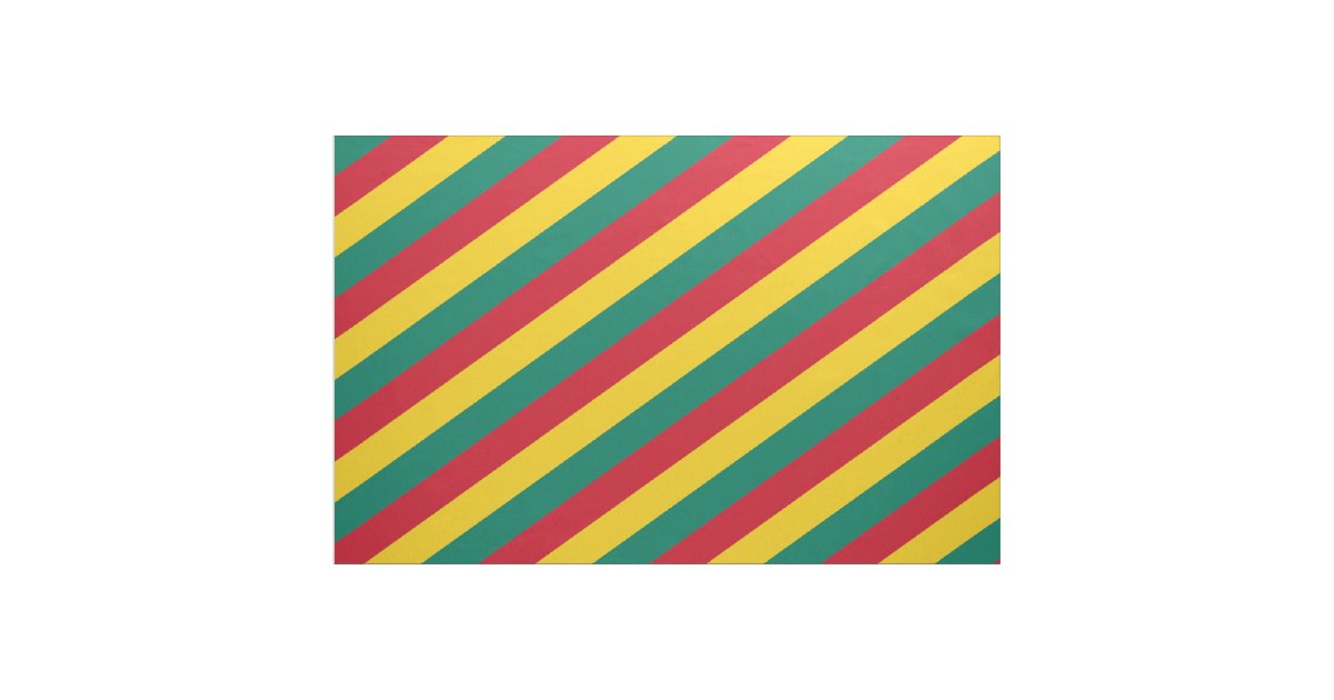 Red, green and yellow striped pattern fabric | Zazzle