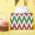 Red Green Chevron Christmas Holiday Wrapping Paper | Zazzle