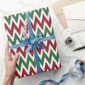 Red Green Chevron Christmas Holiday Wrapping Paper | Zazzle