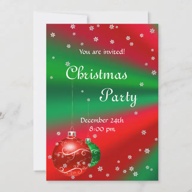Red Green Christmas Party invitation | Zazzle