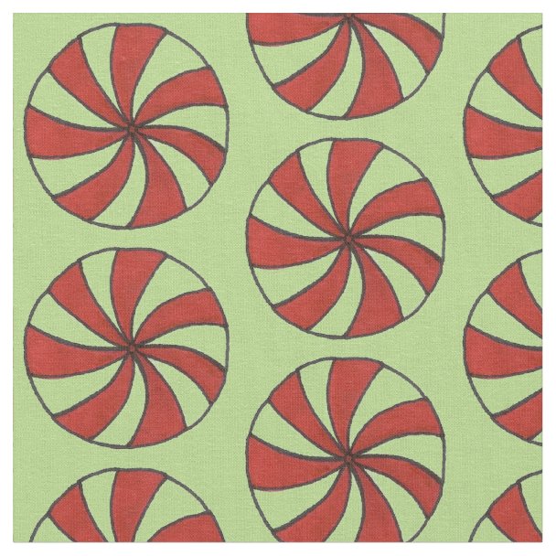 Peppermint Candy Fabric | Zazzle