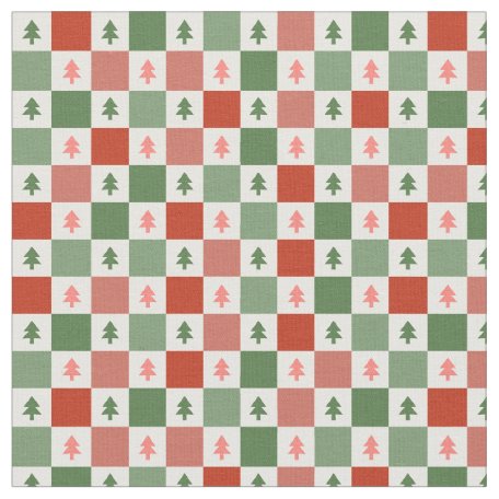 Red and white checkerboard pattern fabric | Zazzle